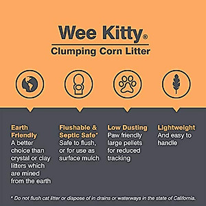 Rufus & Coco WeeKitty | Natural Flushable Clumping Cat Litter | Low Tracking Biodegradable Pellets | Corn 8.8lbs bag