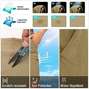 linlon Kids' Cargo Pants, Boy's Casual Outdoor Quick Dry Waterproof Hiking Climbing Convertible Trousers #9016-Army Green-XS