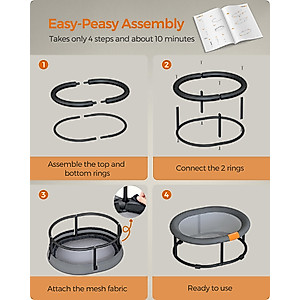 Feandrea Pet Bed, Cat Hammock, Elevated Cat Bed for Multiple Cats, with Removable Washable Mesh, for Pets up to 20 lb, Oval, Gray UPCB001G01