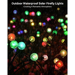 6 Pack 72 Big LEDs Colored Solar Firefly Lights Outdoor Waterproof-RGB Color Changing Solar Garden Lights-Swaying Dance Lights-Solar Powered Firefly Lights-Pathway Decoration Lights For Yard Christmas