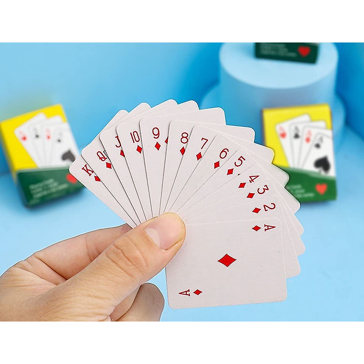Mini Playing Card, 2 Decks Set Small Casino Poker Game for Kids and Adults, Tiny Deck of Novelty Party Gift for Girls and Boys (1.5 X 2 Inches)