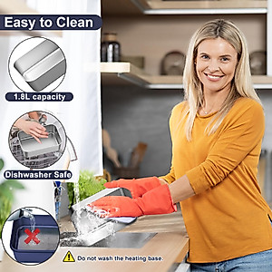 Akhia Electric Lunch Box for Adults, 100W/1.8L Heated Lunch Box for Men Work/Car/Truck, Portable Food Warmer Lunch Box Upgraded with Fork&Spoon and Insulated Carry Bag, 12V/24V/110V