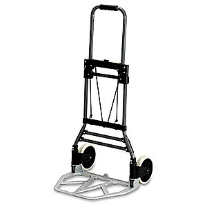 Safco Products 4062 Stow-Away Collapsible Moving Utility Hand Truck & Cart, Holds up to 275lbs Silver and Black