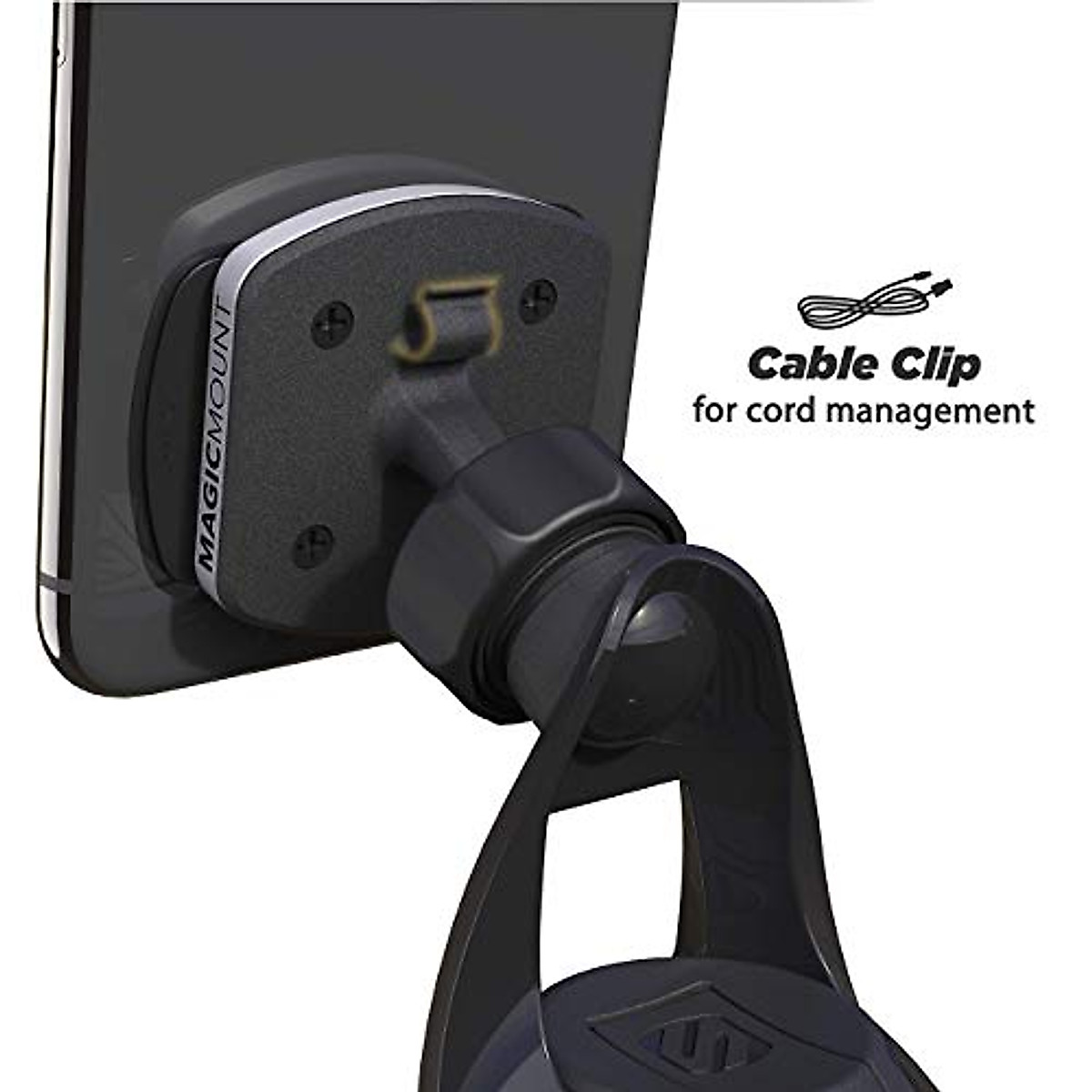 Scosche MPWD2-XTPR MagicMount™ Pro Universal Magnetic Car Phone Holder Windshield or Dashboard Mount with Suction Cup, Home, Office, Black, Silver