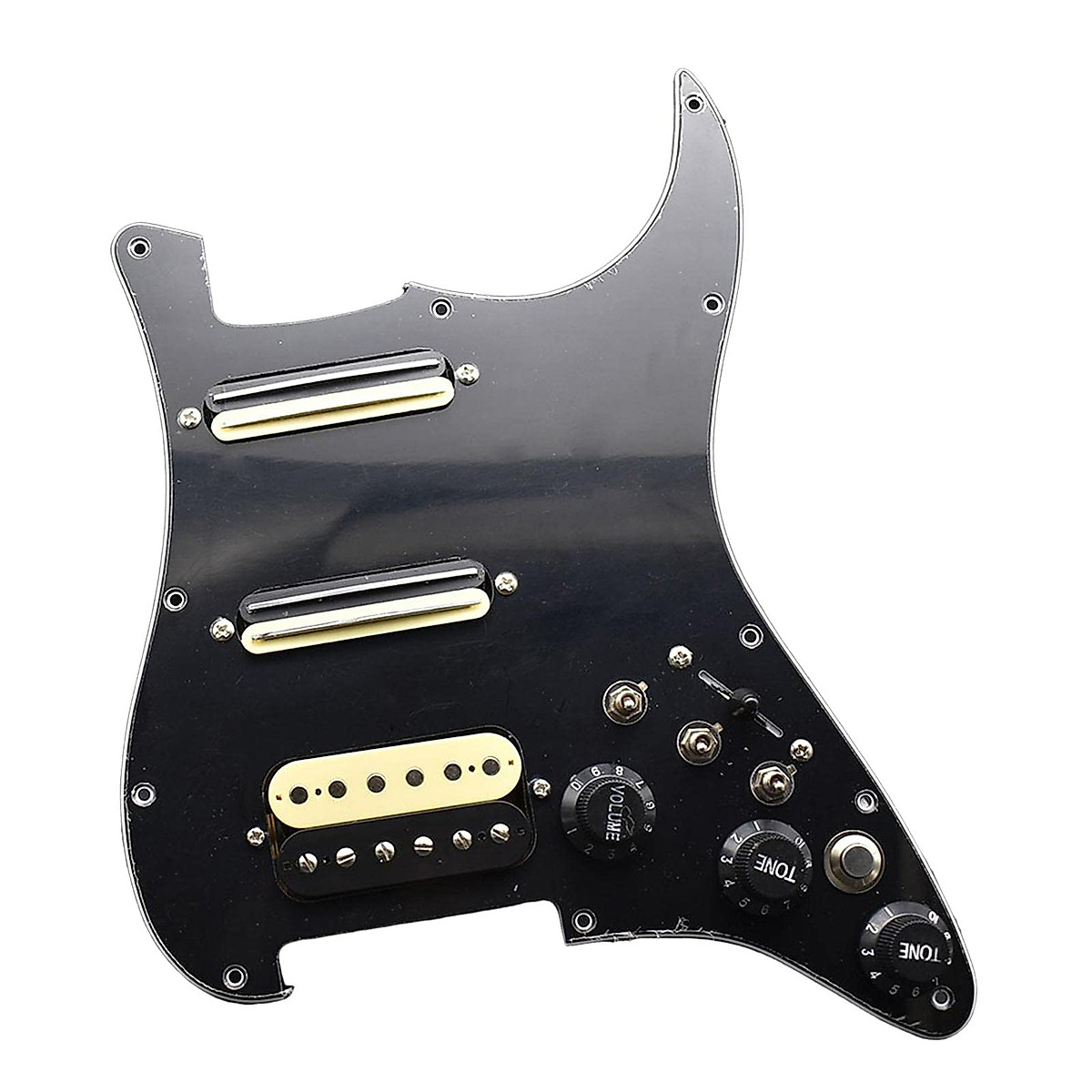 Colaxi Guitar Pickup Replacement Sturdy Easy Installation Loaded Prewired Pickup Pickguard Practical White Durable for Electric Guitar Parts, Black with Switch