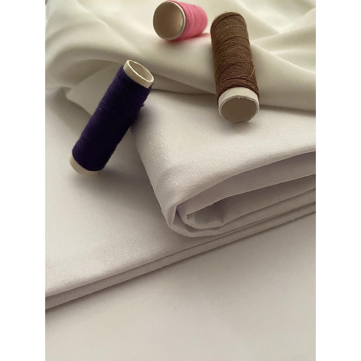 MAROBEE Woven Cotton Iron On Fusible Interfacing for Sewing Projects - 44 Inch x 2 Yards - Soft Feel (SF) Medium Weight Interfacing for Plackets Yokes Blouses & Embroidery