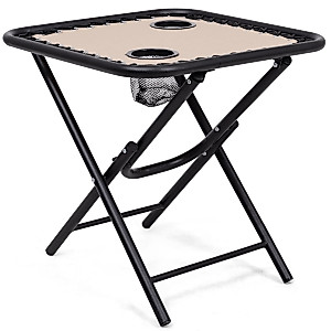 Giantex 3 PCS Zero Gravity Chair Patio Chaise Lounge Chairs Outdoor Yard Pool Recliner Folding Lounge Table Chair Set Backyard Lounge Chairs (Beige)