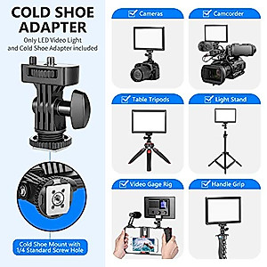Neewer Ultra-Slim LED Video Soft Light Panel, Dimmable On Camera Video Lighting for DSLR Cameras Photography with LCD Display/3200-5600K/CRI 95+/Built-in Battery for Studio Photo Video Shooting