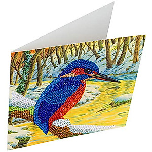 Craft Buddy Crystal Art Kingfisher, 18x18cm Crystal Art Card, 18x18, Multicoloured