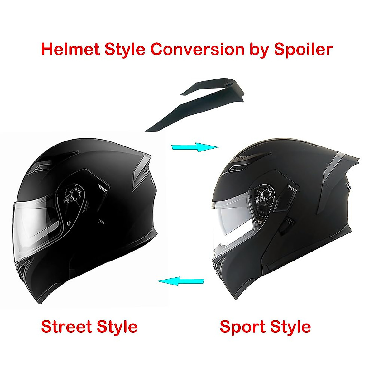 1Storm Motorcycle Modular Full Face Helmet Flip up Dual Visor Sun Shield: HB89 Matt Black; Size XL