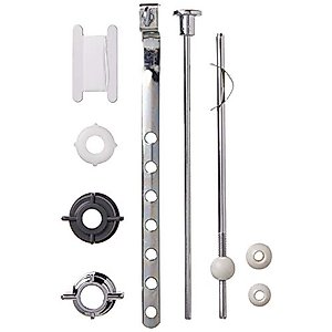 PF WaterWorks PF0907 Pop-Up Drain Repair Kit - Threaded Adjustable Center Pivot/Ball Rod with 3 Nuts, Gasket, 3 Sizes of Balls, with Pull Rod/Linkage, Chrome