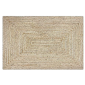 Jute Cotton Rag Rug 2X3' | Hand Woven Rug | Living Room Rugs | Kitchen Rugs | Jute Burlap Rag Rug 24x36 inch | Rustic Rug | Natural Rug | Runner Rugs | Entry Way Rugs(Rect W-2 x L-3 Feet)