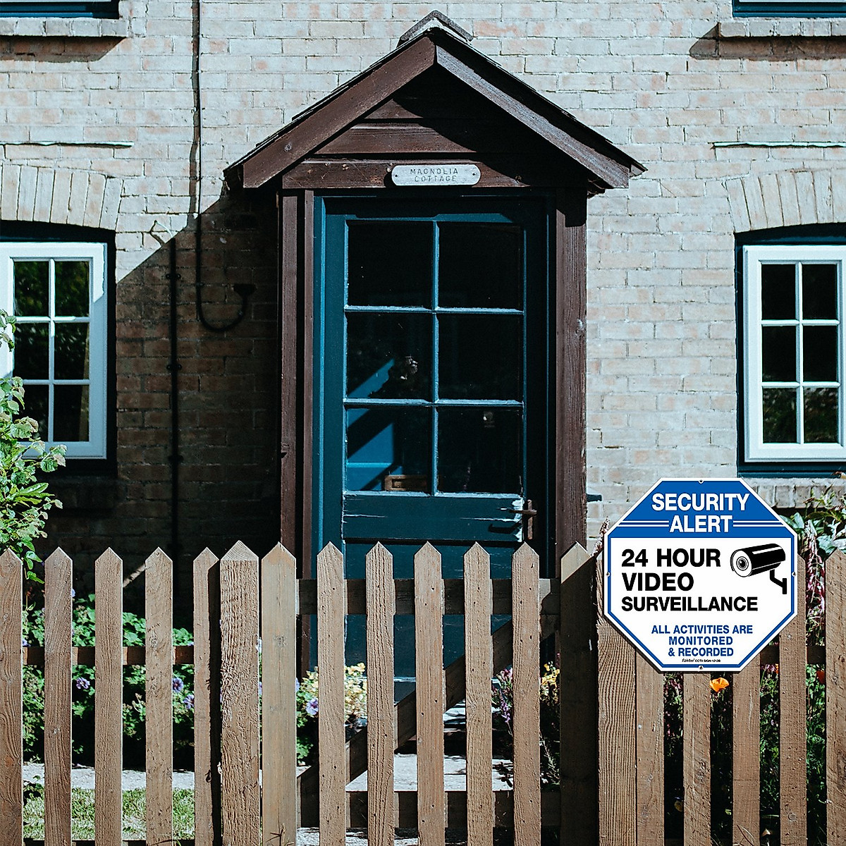 Video Surveillance Sign,Security Camera Sign, 12x12 Security Alert 24 Hour Video Surveillance Metal Sign,All Activities Are Monitored & Recorded Aluminum Sign for CCTV Video Surveillance Signs Outdoor