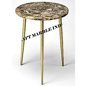 27" Inch Wild Agate Table, Agate Table, Round Agate Table, Brown Agate Table, Agate Side Table Top