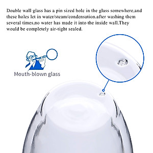 2-Pack 12 Oz Double Walled Glass Coffee Mugs with Handle,Insulated Layer Coffee Cups,Clear Borosilicate Glass Mugs,Perfect for Cappuccino,Tea,Latte,Espresso,Hot Beverage