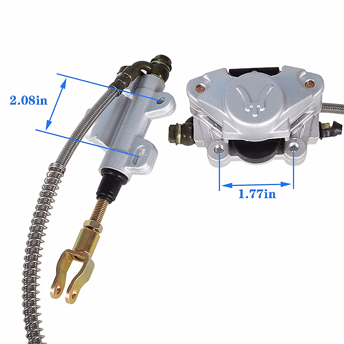 32 Go Kart Axle Kit with Shaft + Hub+ Chain+ Brake Master Cylinder + Sprocket Replacement for Go Kart ATV