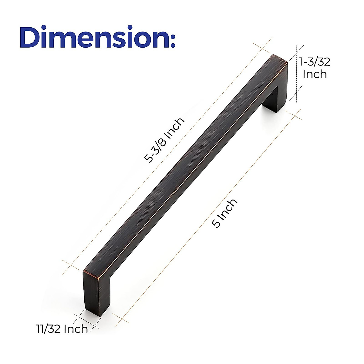 Ravinte 30 Pack Solid 5 Inch Center to Center Slim Square Bar Drawer Handles Kitchen Cabinet Handles Oil-Rubbed Bronze Drawer Pulls Kitchen Cabinet Hardware Kitchen Handles Cabinet Pulls