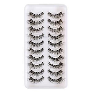 Newcally Lashes Natural Wispy False Eyelashes Cat Eye Lashes Hand-Knotted Soft Light Volume Fake Lashes Multipack