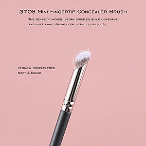 ENERGY Angled Flat Concealer Brush Under Eye Concealer Nose Contour Brush for Bronzer Liquid Foundation Cream Cosmetic Press Powder Concealer Palette Blending Buffing Stippling Brush Small 370S