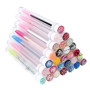 Disposable Mascara Brushes Diamond Eyelash Spoolies Makeup Brush Mascara Wand in Sanitary Tube Lash Supplies(20 Pcs, Mix)