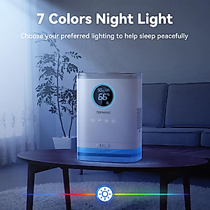 Dehumidifier, 95 OZ Dehumidifier for Bedroom (1000 sq.ft), Quiet Dehumidifier for Basement, Home, Bathroom, RV, Closet with Auto Shut Off, Humidity Adjustable, Defrost, Sleep Mode, 7 Colors LED Light