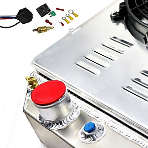 Cubauto 3 Row Radiator Compatible For 1966-1979 Ford Bronco F100 F150 F250 F350 77 75 73 69 67,High Performance Automotive Radiator + Shroud fan + Relay Kit