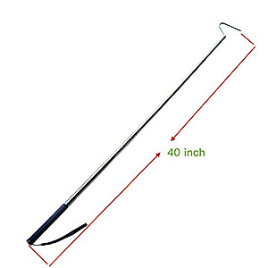 JOCYI 40inch Collapsible Snake Hook Sturdy Non-rotatable Stainless Steel Hook, Tool Hook，Designed with Groove, Can't Rotate, is Easier tooperate and Safer