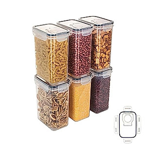 Kitchen Organizers and Storage, Single Clear Plastic Storage Containers with Lids Kitchen Airtight Jar, Sugar Flour Container Big and Small Food Bin for Kitchen Pantry Organizers and Storage (2000ML)