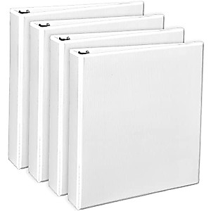 Office Depot® Brand Durable View 3-Ring Binder, 1 1/2" Round Rings, 49% Recycled, White, Pack Of 4