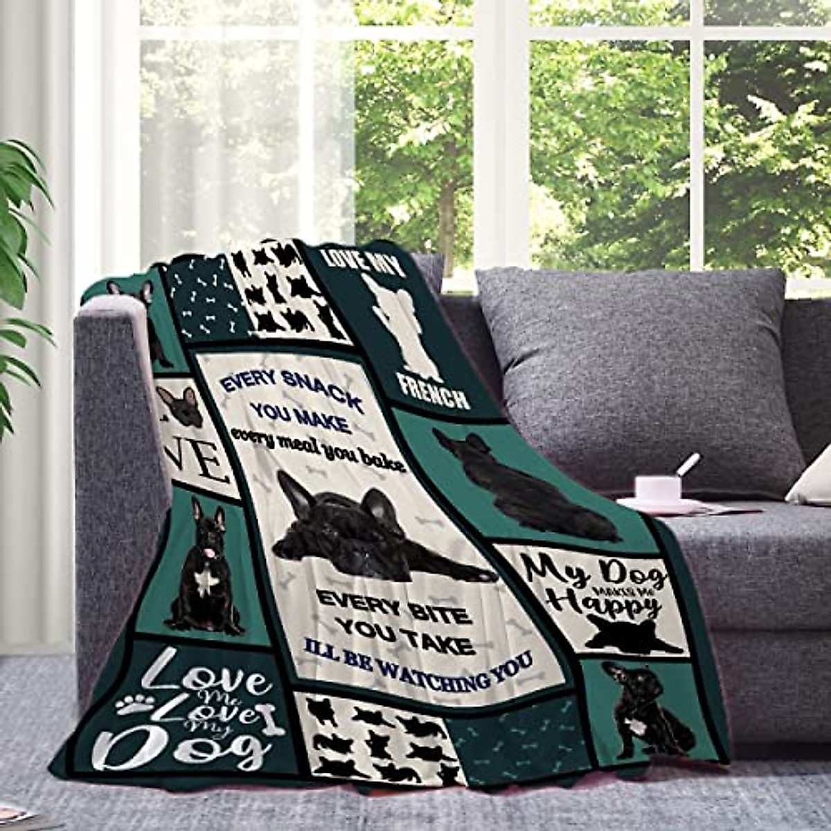 French Bulldog Throw Blanket - ​Super Soft Flannel Fleece Blanket for Gifts,Bedding Quilt Home Decor for Couch Sofa Bed All Season 30"x40" for Toddlers Pets