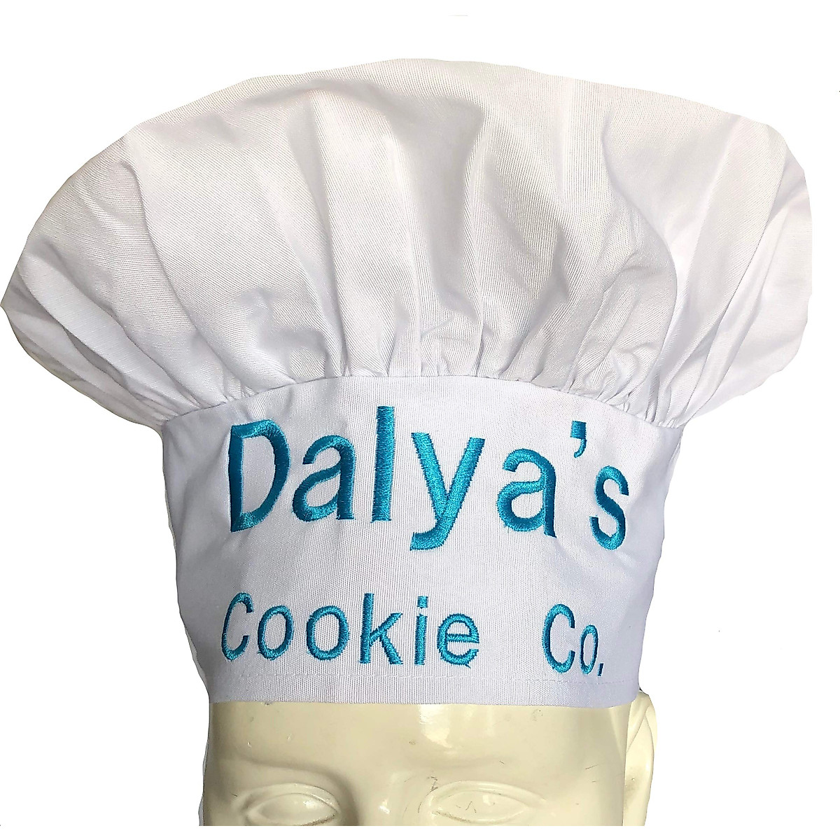 chefskin Personalized Children Chef Hat Adjustable, Custom Name and Color White