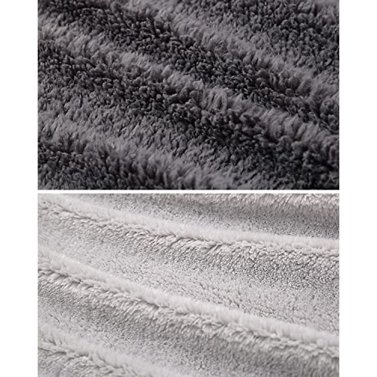 Panku Ultra-Soft Micromink Thick Sherpa Blanket Twin Size for Bed, Reversible Fuzzy Warm Throw Blanket All Season for Men Women Gifts (60X80 Black and Grey)