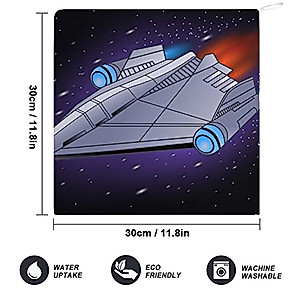 Lurnise Hand Towel Space Ship Hand Towels Dish Towel Lanyard Design for Bathroom Kitchen Sports