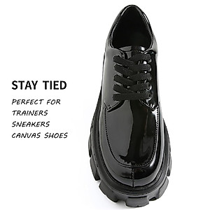 VSUDO 71 Inch Flat Black Shoe Laces for Sneakers, Black Shoelaces for Sneakers, Black Shoe Strings for Sneakers, Black Replacements Sneakers Shoe Laces for Women or Men (2 Pairs-Black-180CM)