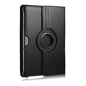 Kuesn Tab 2 10.1 gt-p5100 p5110 Cover case-Folio flip Book Cover case for Samsung Galaxy tab 2 10.1 Elastic Band Closure pu Leather Stand Cover (Black)