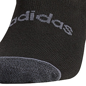 adidas Men's Superlite Linear 3.0 Super No Show Socks (6-Pair), Black/Onix Grey, Large