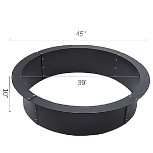 Fire Pit Ring 45" OD/39 ID, Round Solid Steel Fire Ring, Fire Pit Lined Above DIY Campfire Ring or Outdoors