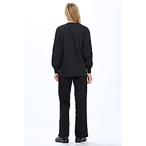 Natural Uniforms Warm Up Scrub Jacket-Black-Medium