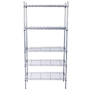 Karl home 5-Tier Adjustable Wire Unit Shelves, Height Metal Storage Rack for Kitchen/Bathroom/Garage, Stainless & Sturdy Frame,551lbs Capacity, 29”L x 13.4”W x 59”H