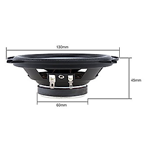 ePathChina® 2pcs 5 Inch 60W 2 Way Coaxial Car Speakers Automobile HiFi Full Range Frequency Sensitivity Power Loudspeaker