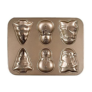 Carbon Steel Christmas Series Bakeware Professional Non-Stick Baking Pan Bread Moulds Cake Pan For Kitchen DIY Baking Cupcake Molds Free