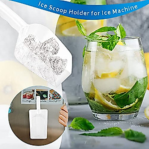 4 Pieces Magnetic Ice Scoop Holder for Side of Fridge Clear Plastic Ice Scoop Holder for Freezer Commercial Ice Scoop Holder Ice Scoop for Ice Machine with Holder for Weddings Bar Ice Bucket