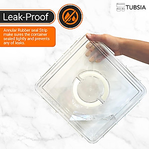 TUBSIA Large Divided Serving Container with Lid and Handle, Snack Organizer, 6 Removable Compartments - Veggie and Fruit Tray, Snack Box, Charcuterie Container