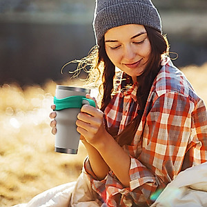 Tumbler Handle Fits for 30 OZ YETI Rambler,Rtic Mug-Previously Design,Sic,OZARK TRAIL & More Tumbler Travel Mug | BPA FREE（Handle Only） (Green)