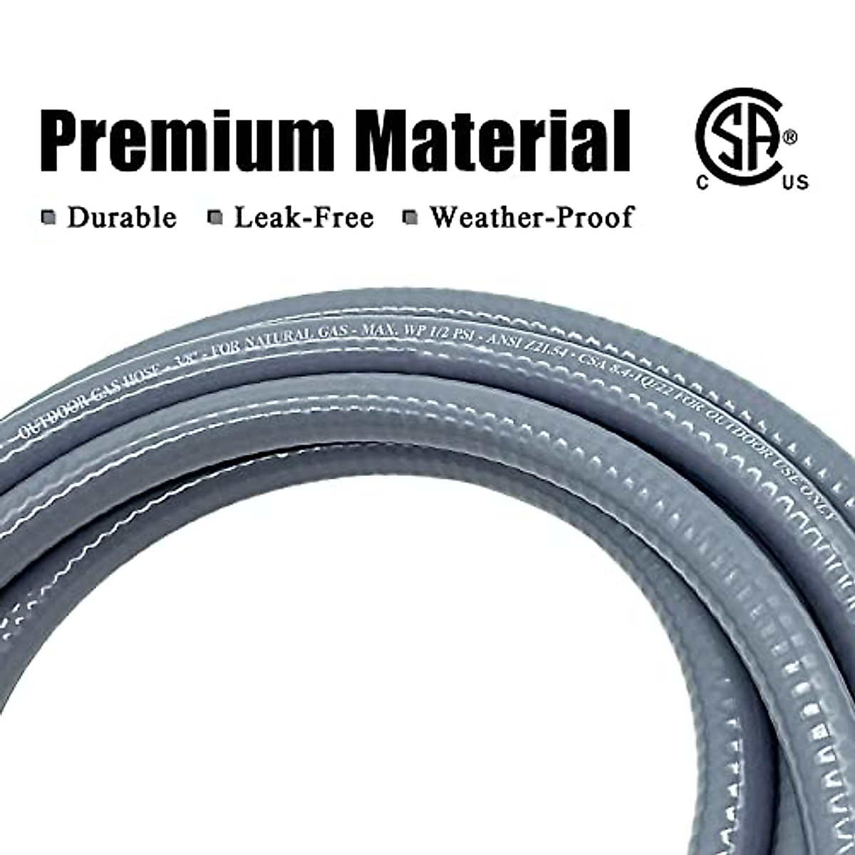 GardenNow 12FT 3/8" ID Natural Gas Hose, Low Pressure LPG Hose with Quick Connect, for Weber, Char-Broil, Pizza Oven, Patio Heater and More NG Appliance Propane to Natural Gas Conversion Kit