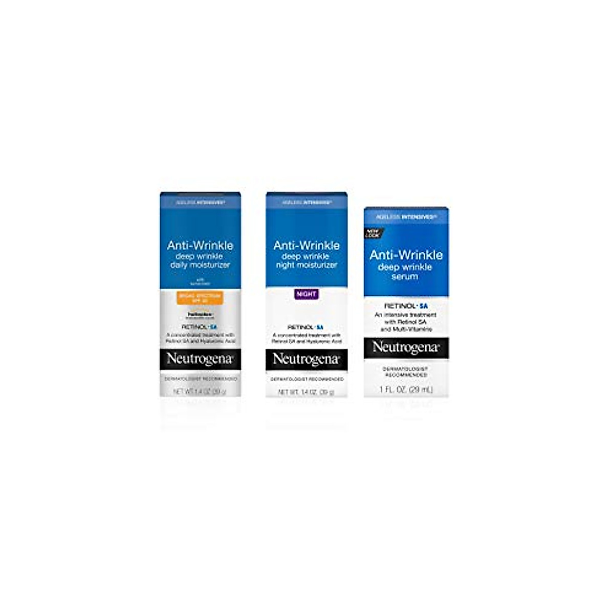 Neutrogena Ageless Intensives Anti-Wrinkle Retinol Cream with Hyaluronic Acid - Night Moisturizer Cream with Retinol, Vitamin E, Glycerin, Hyaluronic Acid, and Shea Butter, 1.4 oz