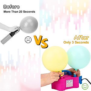 RUBFAC Balloon Pump Electric, Portable Balloon Blower Machine 110-120V 600W Air Balloon Inflator with Balloon Accessories for Balloons Decoration Birthday Parties Baby Showers Weddings (Red)