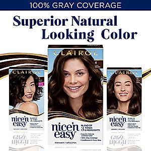 Clairol Nice'n Easy Permanent Hair Dye, 5G Medium Golden Brown Hair Color, Pack of 3