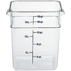 Cambro 18SFSCW135 CamSquare Clear Food Container With Handles 18 QT - Case of 6