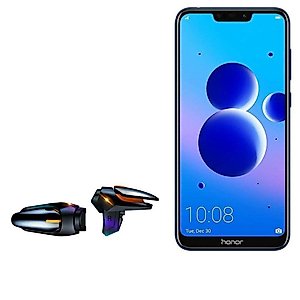 BoxWave Gaming Gear Compatible With Honor 8C - Touchscreen QuickTrigger Auto, Trigger Buttons Autofire Gaming Mobile FPS - Jet Black